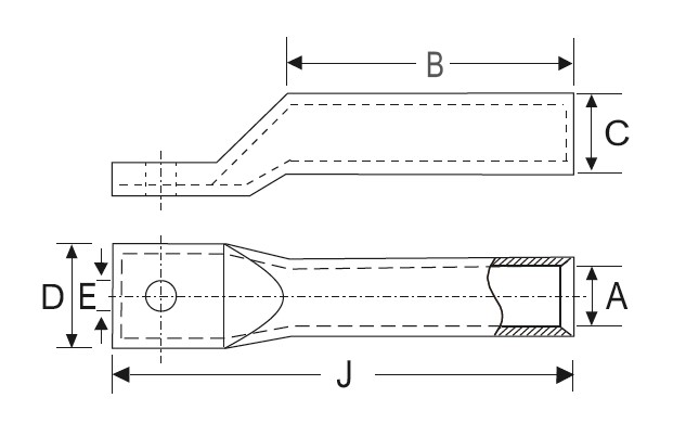 Crimping Type Heavy Duty Long Barrel Aluminium Terminal Ends For XLPE ...