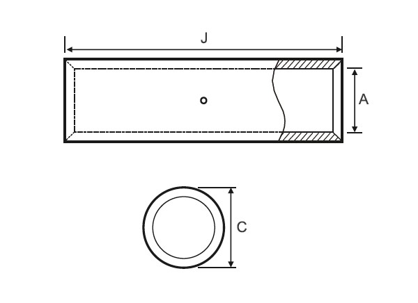 Tubular Compression Copper Connectors Long Barrel Up To 33KV - HEX