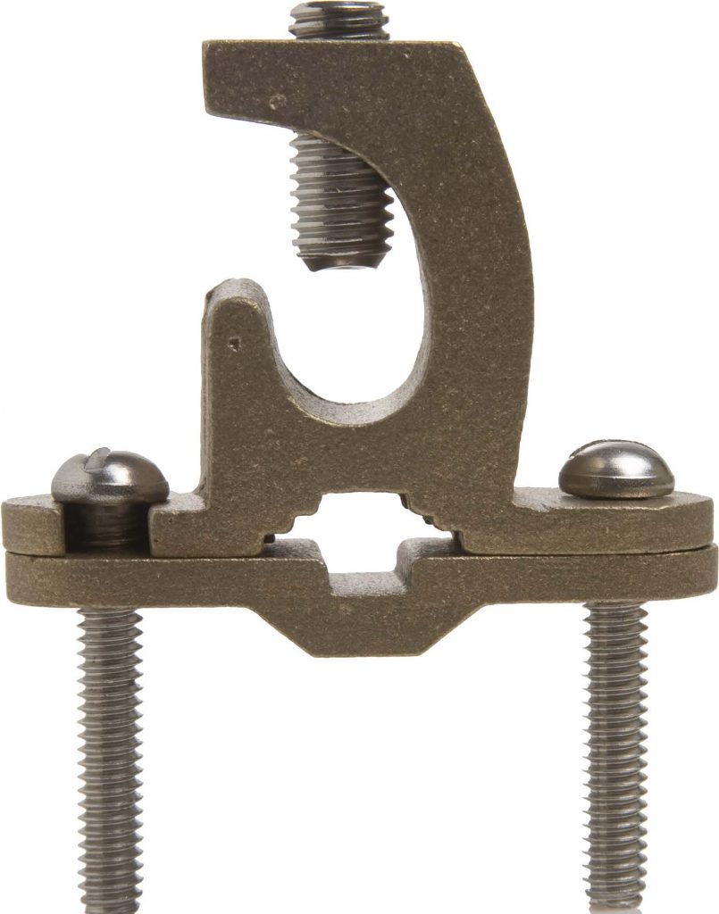Brass Ground Clamps - For Direct Burial Stainless Screws - HEX