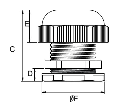 PG Threaded Nylon Flexible Cable Glands - HEX